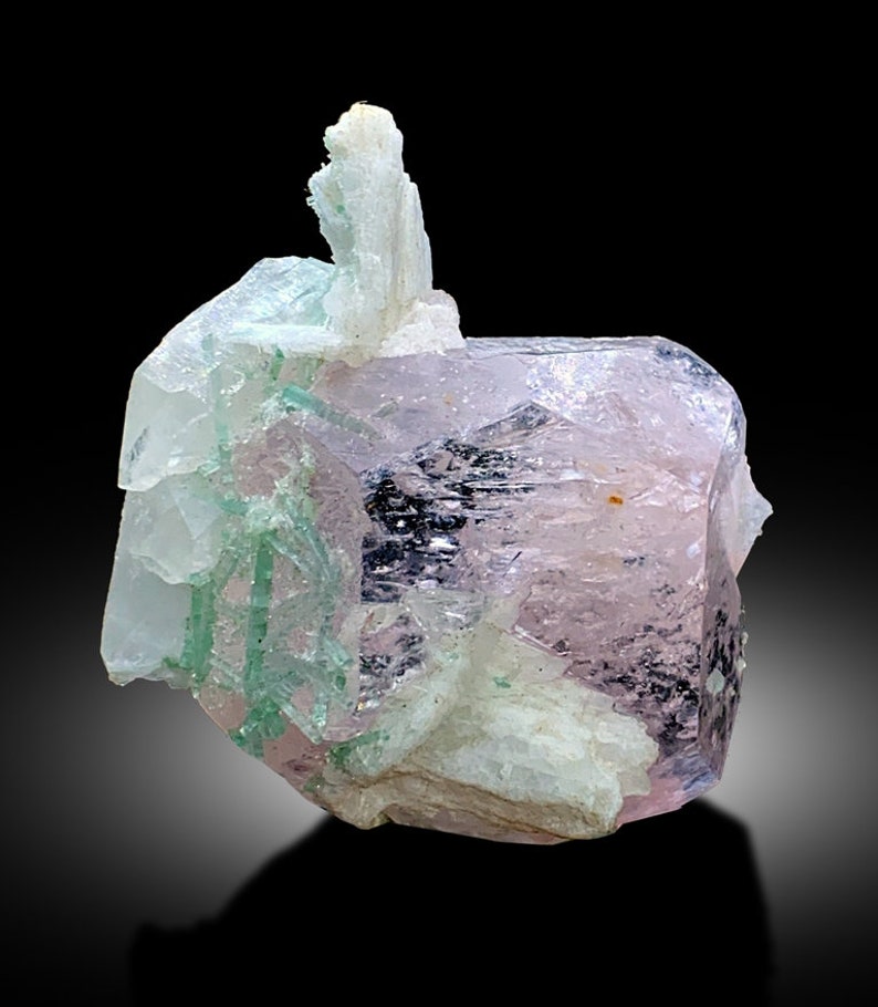 Pink Morganite With Green Tourmalines and Albite Morganite - Etsy