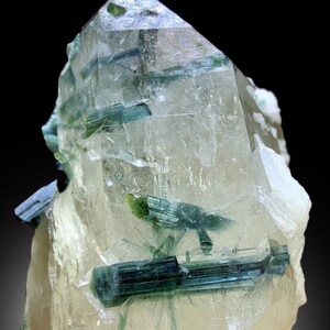 Indicolite Blue Color Tourmaline Crystals Inside Smoky Quartz ...