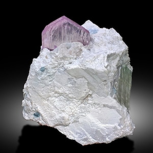 Pink Kunzite Specimen, Pink Kunzite Crystal on Matrix, Natural Kunzite ...