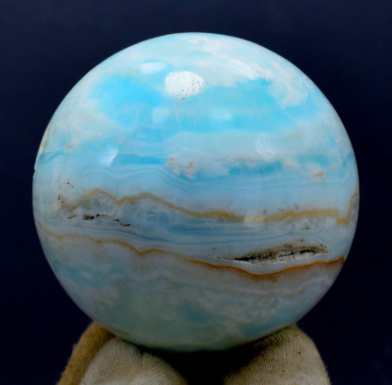 Carribean Calcite Sphere Ball Blue Calcite Gemstone Crystal | Etsy