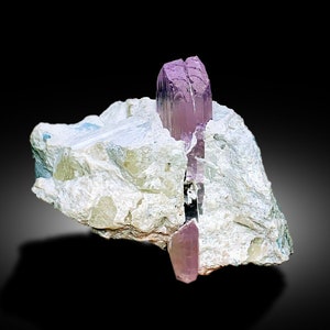 Pink Kunzite Specimen, Pink Kunzite Crystal on Matrix, Natural Kunzite ...