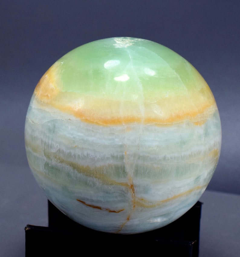 Carribean Calcite Sphere Ball Blue Calcite Pistachio | Etsy