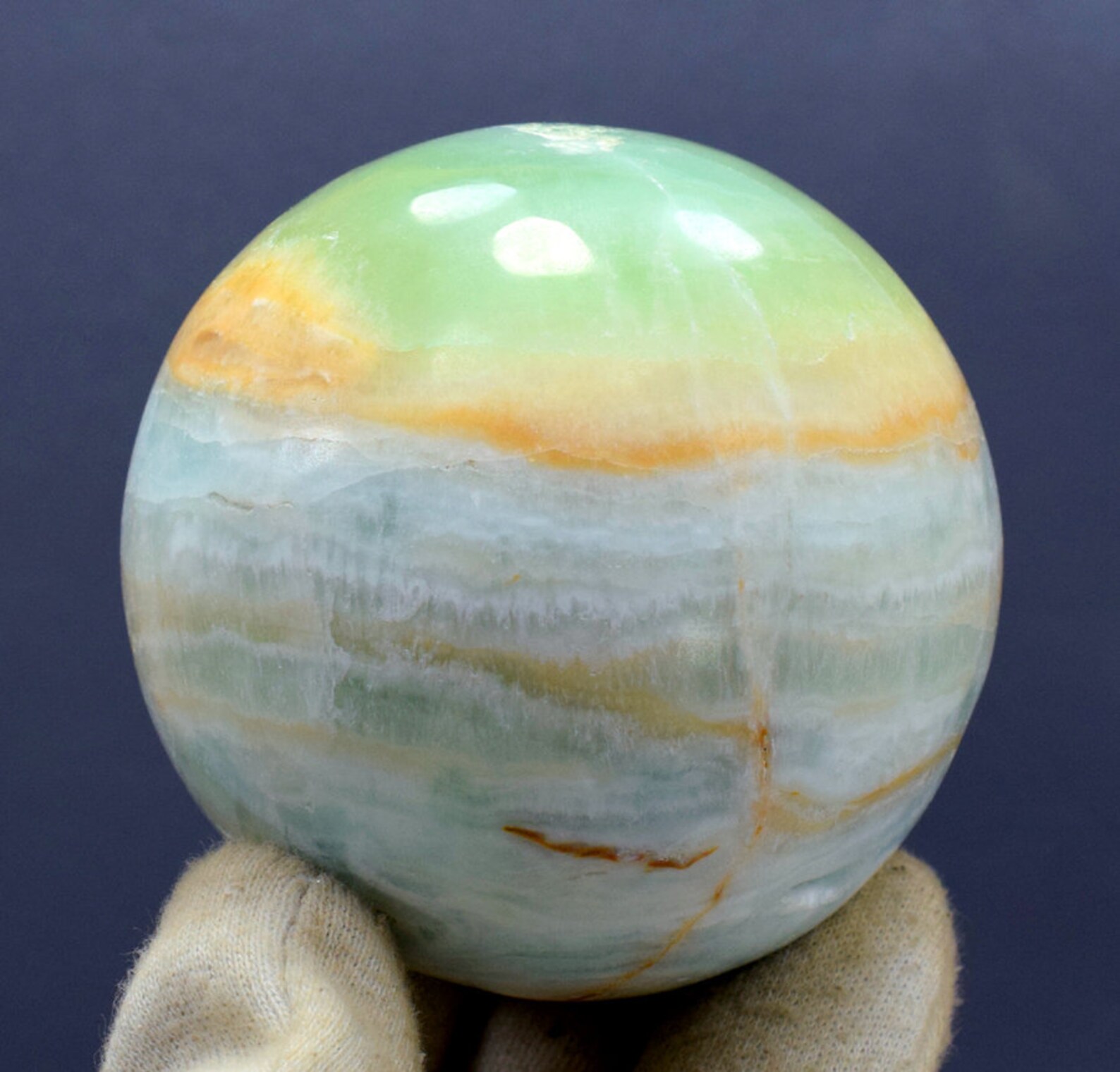 Carribean Calcite Sphere Ball Blue Calcite Pistachio | Etsy