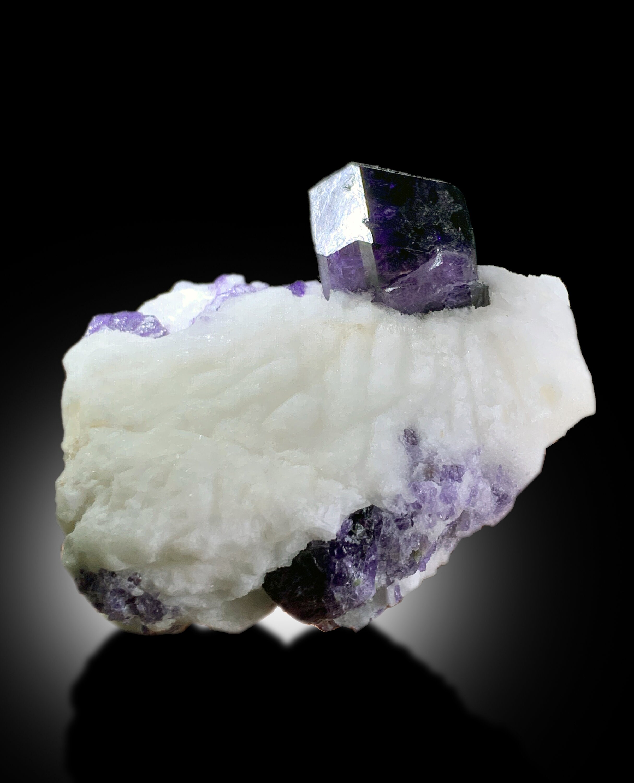 Natural Terminated Purple Color Scapolite on Matrix Mineral Specimen ...