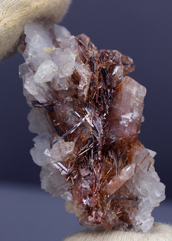 Rutile Crystals Red Rutile Specimen with Barite Rare | Etsy