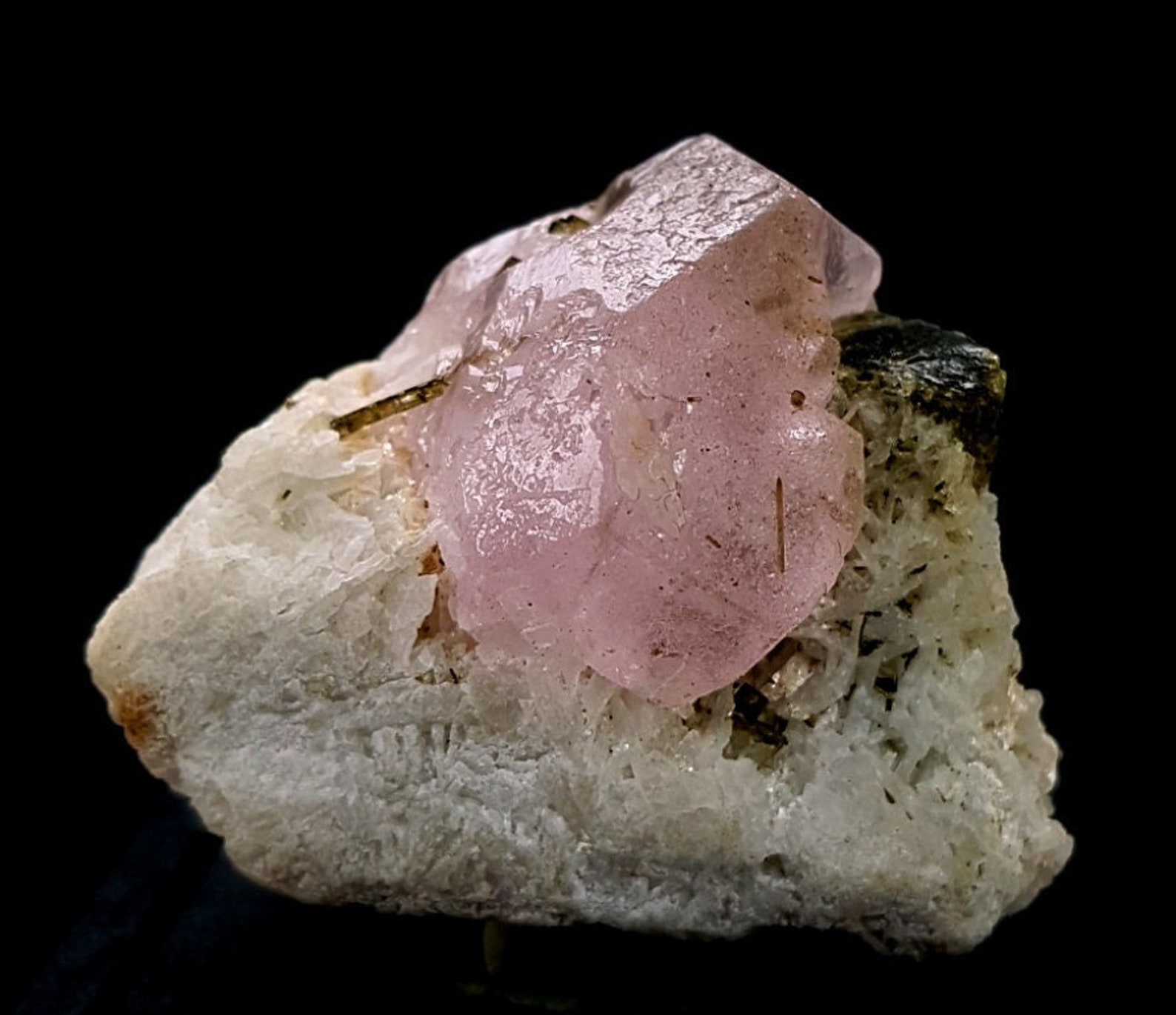 Pink Morganite Specimen, Natural Morganite With Tourmaline Albite From ...
