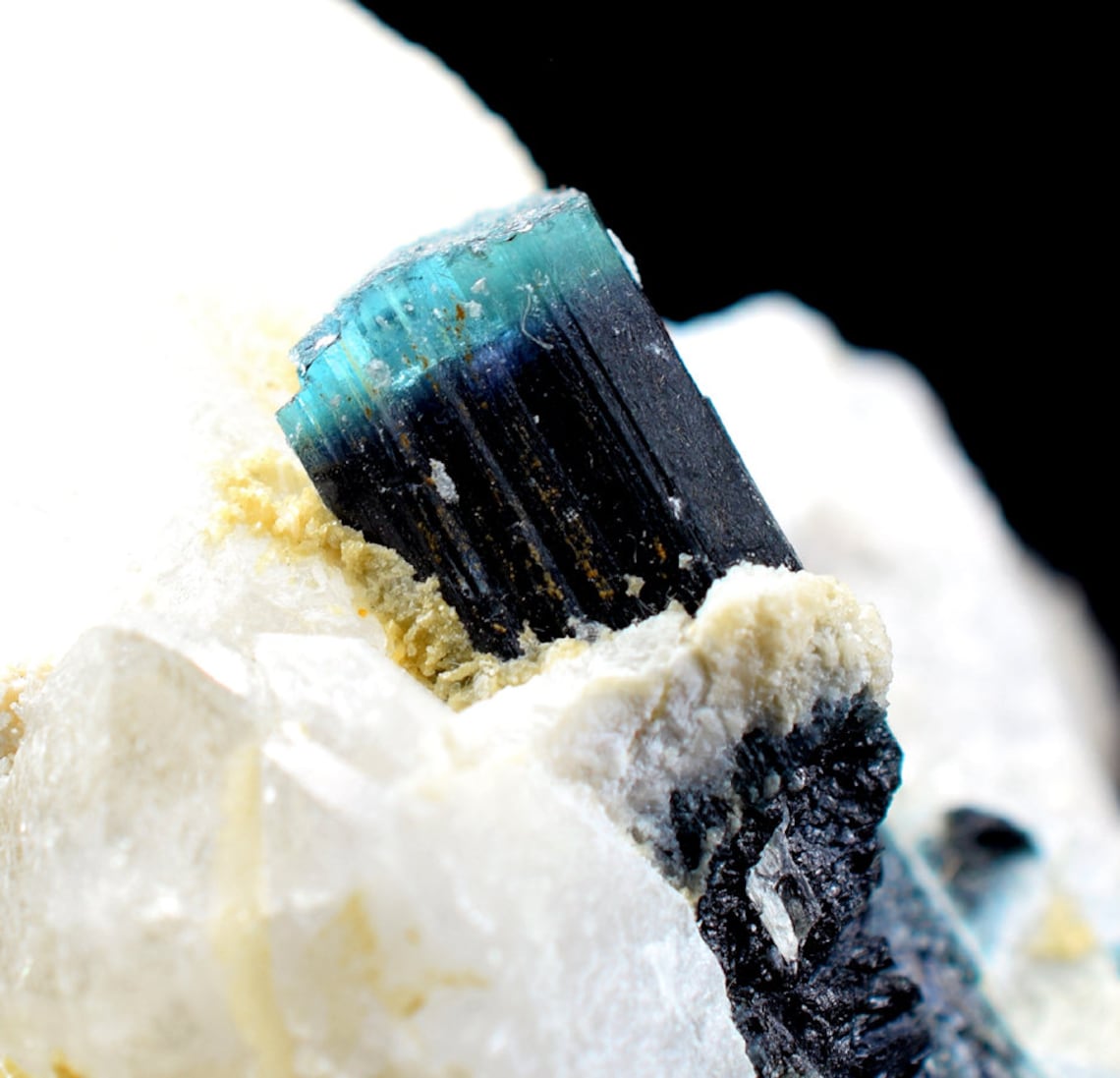 Natural Blue Cap Tourmaline Crystal on Quartz Specimen 102 G - Etsy