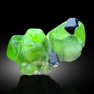 Lush Green Peridot With Magnetite, Peridot Crystals, Raw Mineral ...