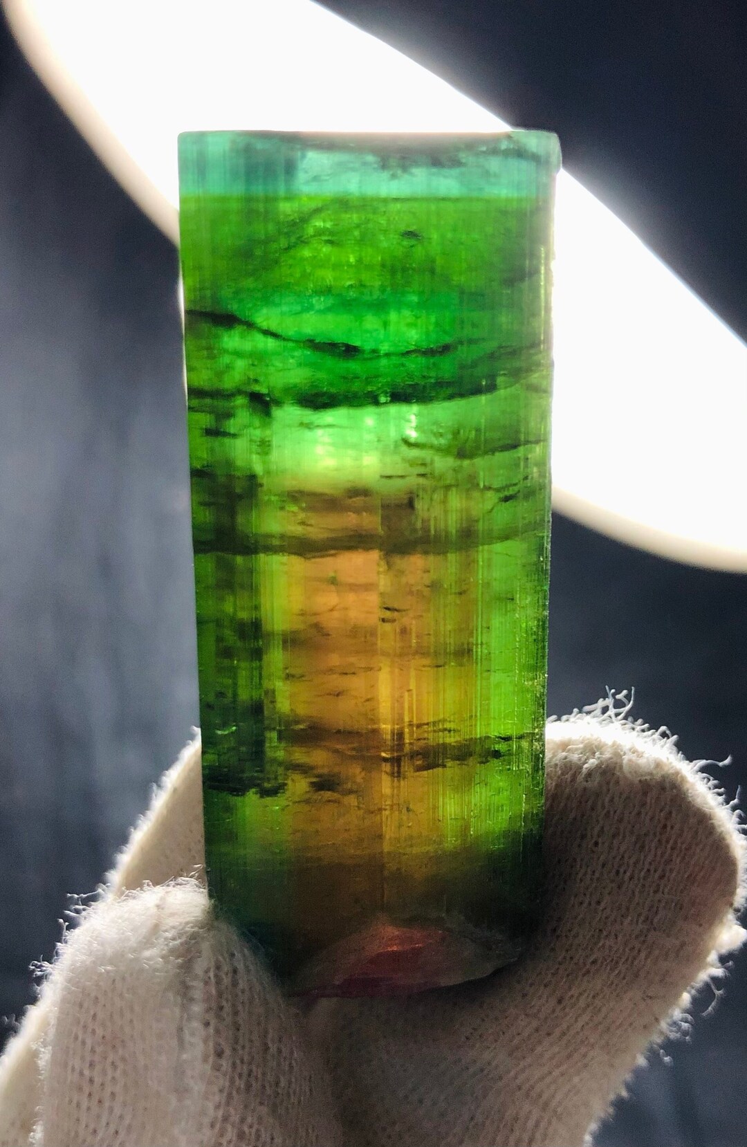 Natural Watermelon Tourmaline Crystal: Raw Bicolor Terminated Stone (49 ...