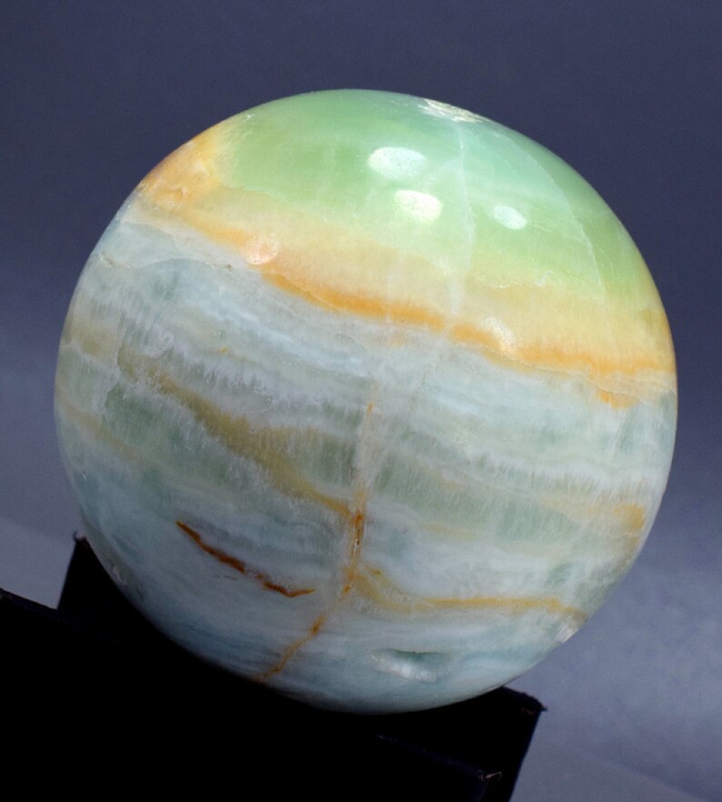 Carribean Calcite Sphere Ball Blue Calcite Pistachio | Etsy