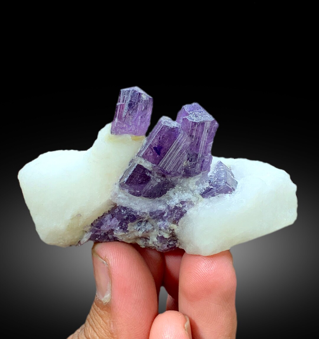 Rich Purple Color Scapolite Crystals on Matrix, Scapolite Specimen, Raw ...