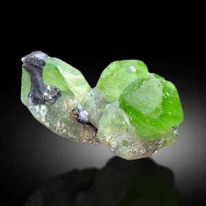 Lush Green Peridot With Magnetite, Peridot Crystals, Raw Mineral ...