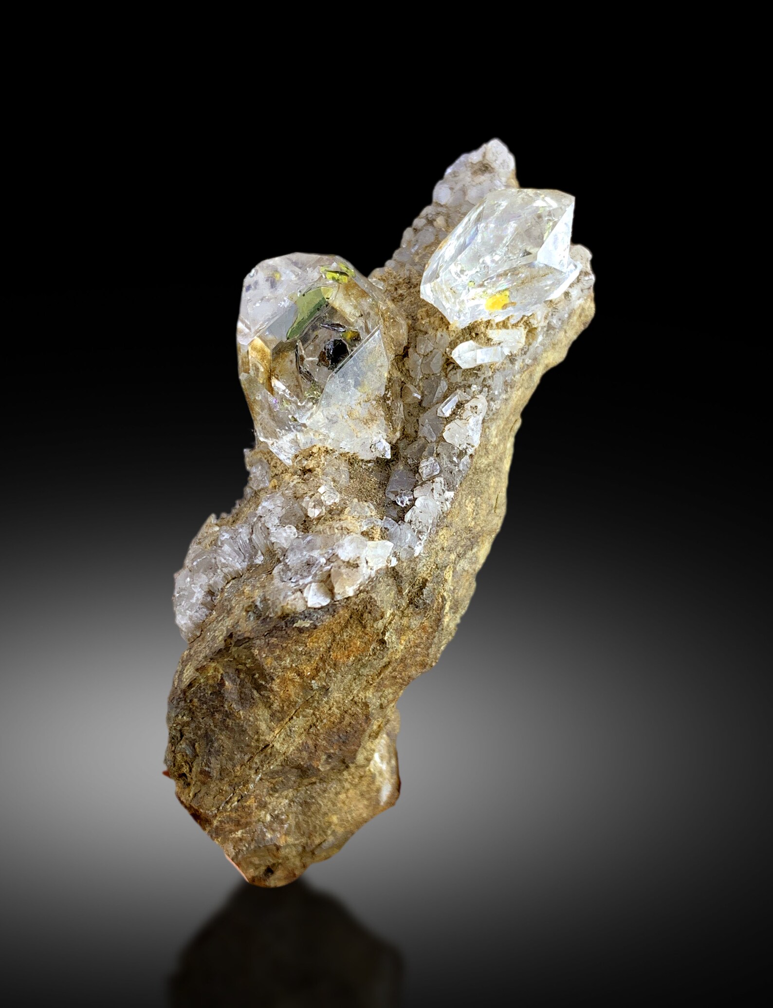 Enhydro Petroleum Quartz Crystals on Matrix, Rare Mineral, Crystal ...