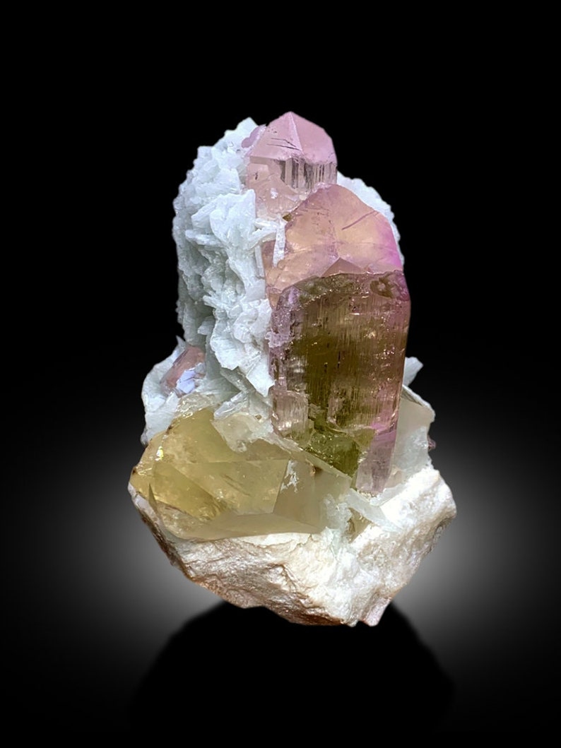 Kunzite Specimen With Quartz and Clevlandite Albite Bicolor - Etsy