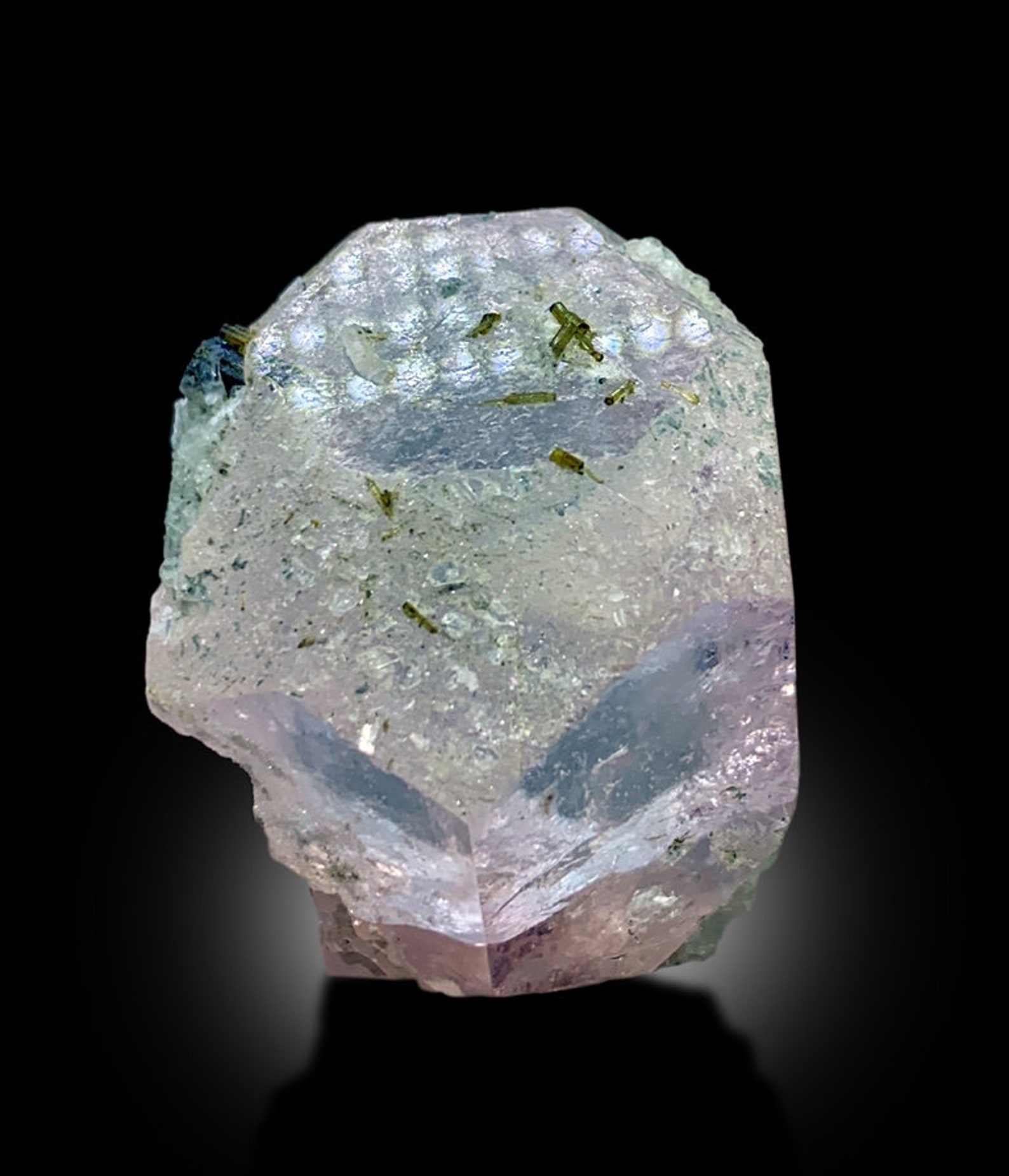 Aquamorganite Crystal, Green Tourmalines, Morganite Var Aquamarine ...