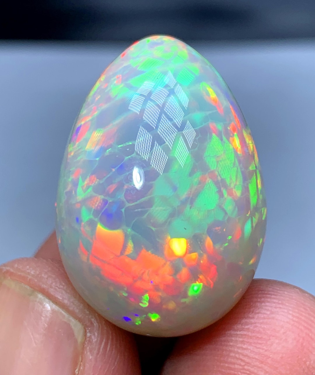 Full Fire Honeycomb Opal Cabochon, Ethiopian Earth Mined Welo Opal ...