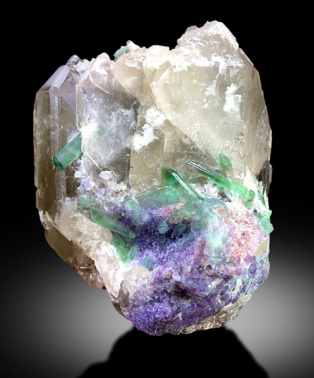 Tourmaline Specimen, Tourmaline Crystal With Lepidolite and Quartz ...