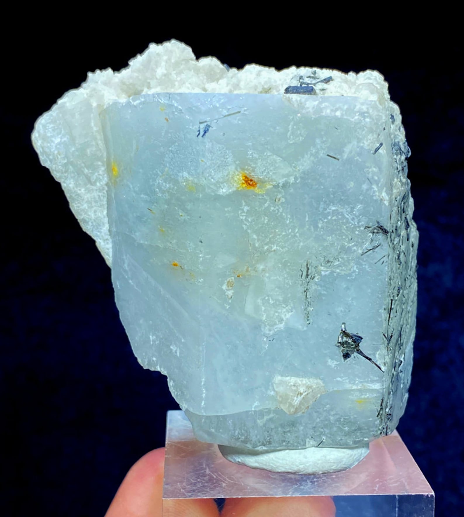 Natural Goshenite Var Beryl Crystal With Black Tourmaline - Etsy UK