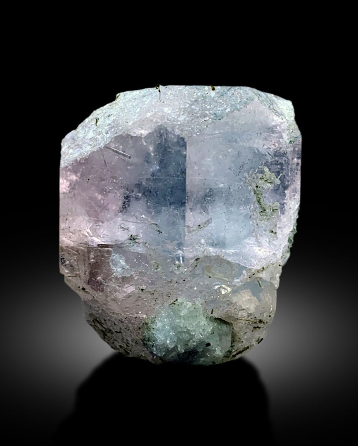 Aquamorganite Crystal, Green Tourmalines, Morganite Var Aquamarine ...