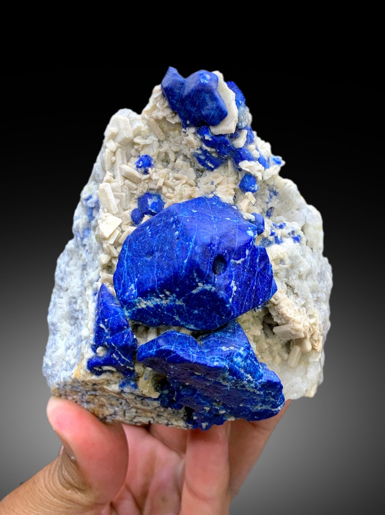 Ink Blue Color Lapis Lazuli on Matrix, Lapis Specimen From Badakhshan ...