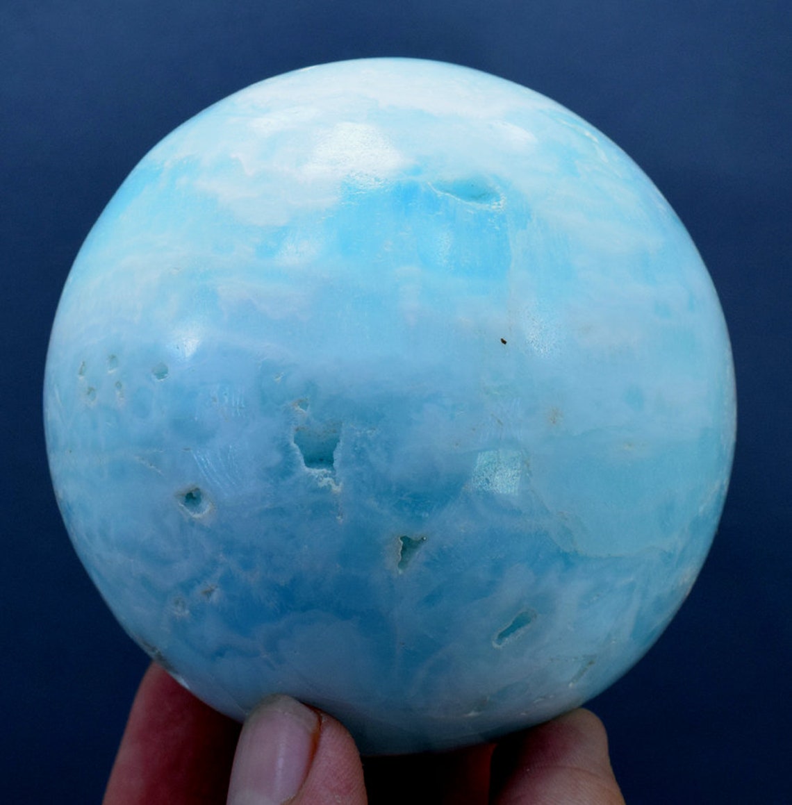 Carribean Calcite Sphere Ball Blue Calcite Gemstone Crystal | Etsy