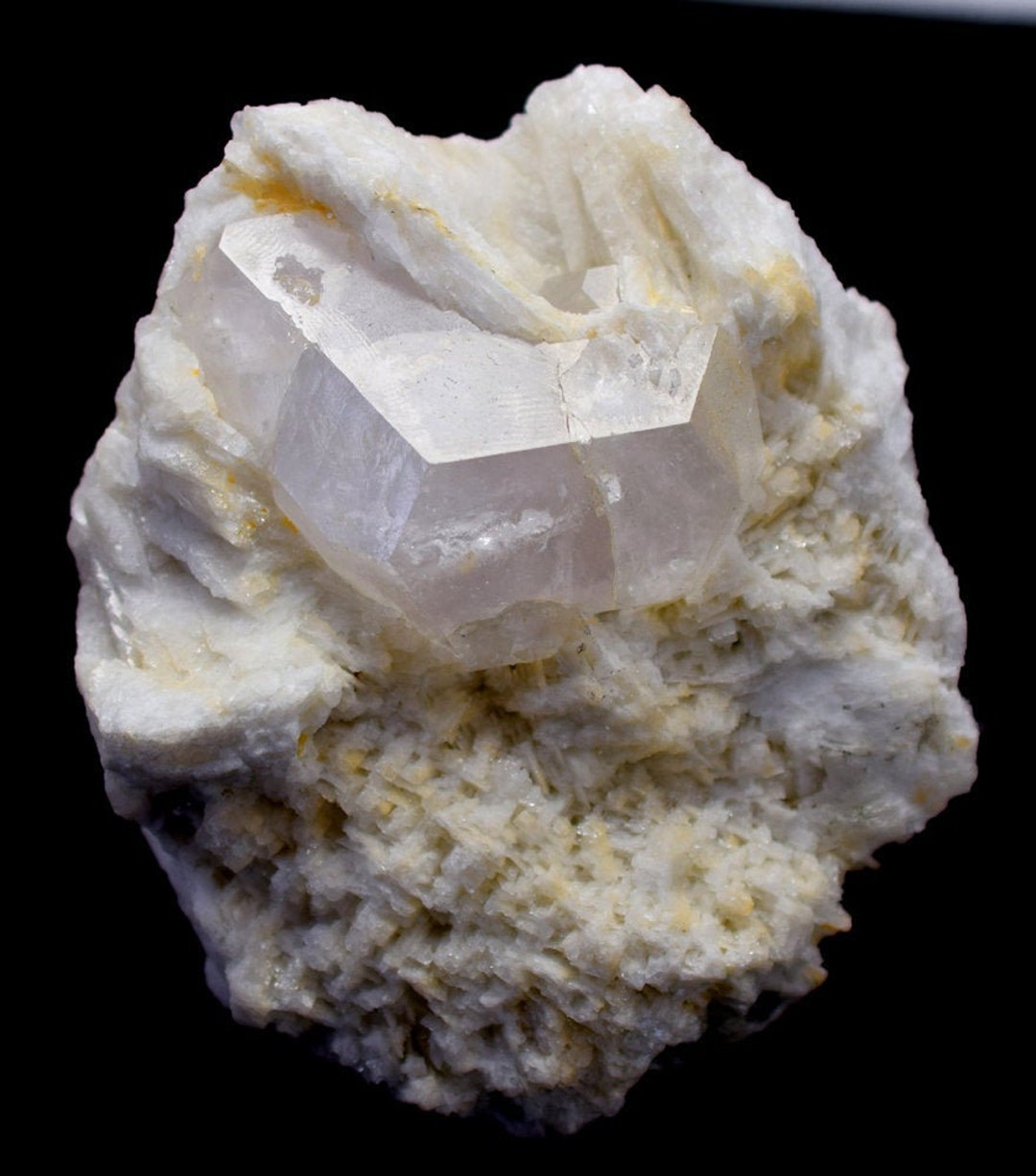 Natural Goshenite Beryl Crystal on Feldspar – Pakistan Mineral Specimen ...