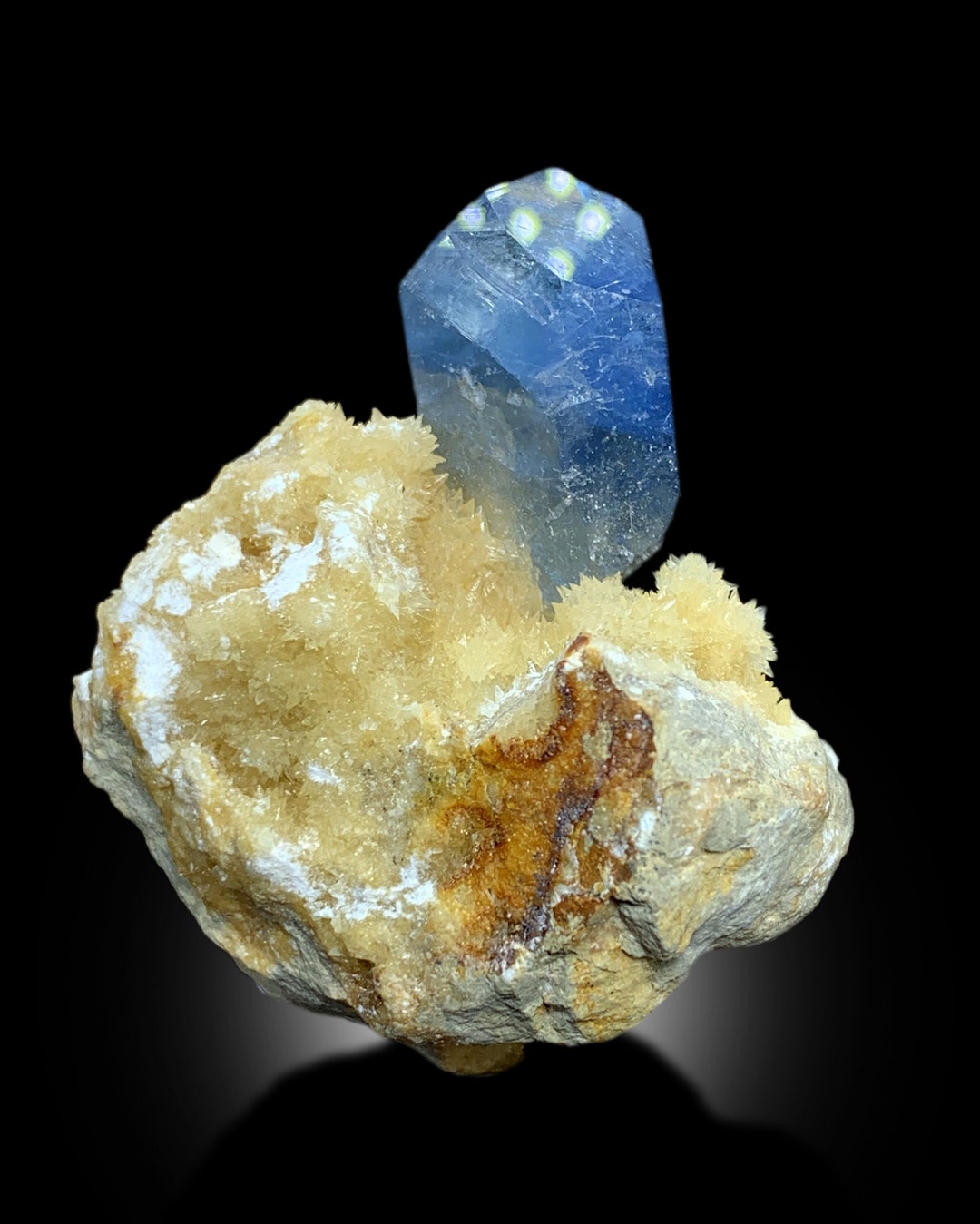 Terminated Blue Celestine Crystal With Calcite Mineral Specimen From ...