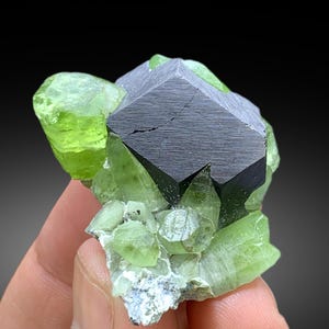 Lush Green Peridot With Magnetite, Peridot Crystals, Raw Mineral ...