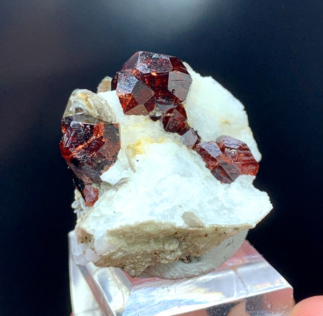 Red Garnet Crystals, Schorl Tourmaline Albite and Mica, Garnet Specimen ...