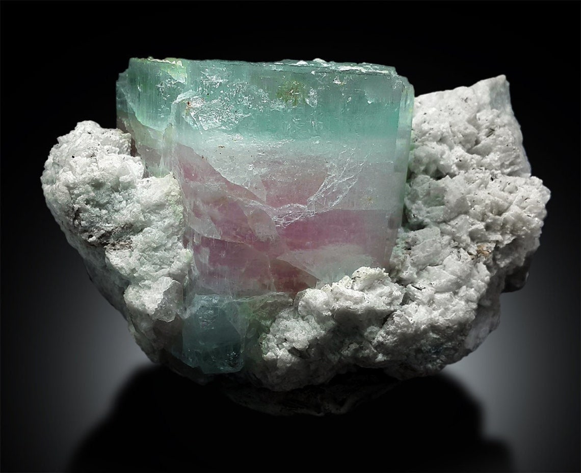 Aquamorganite Bicolor Beryl Crystals Natural Morganite - Etsy