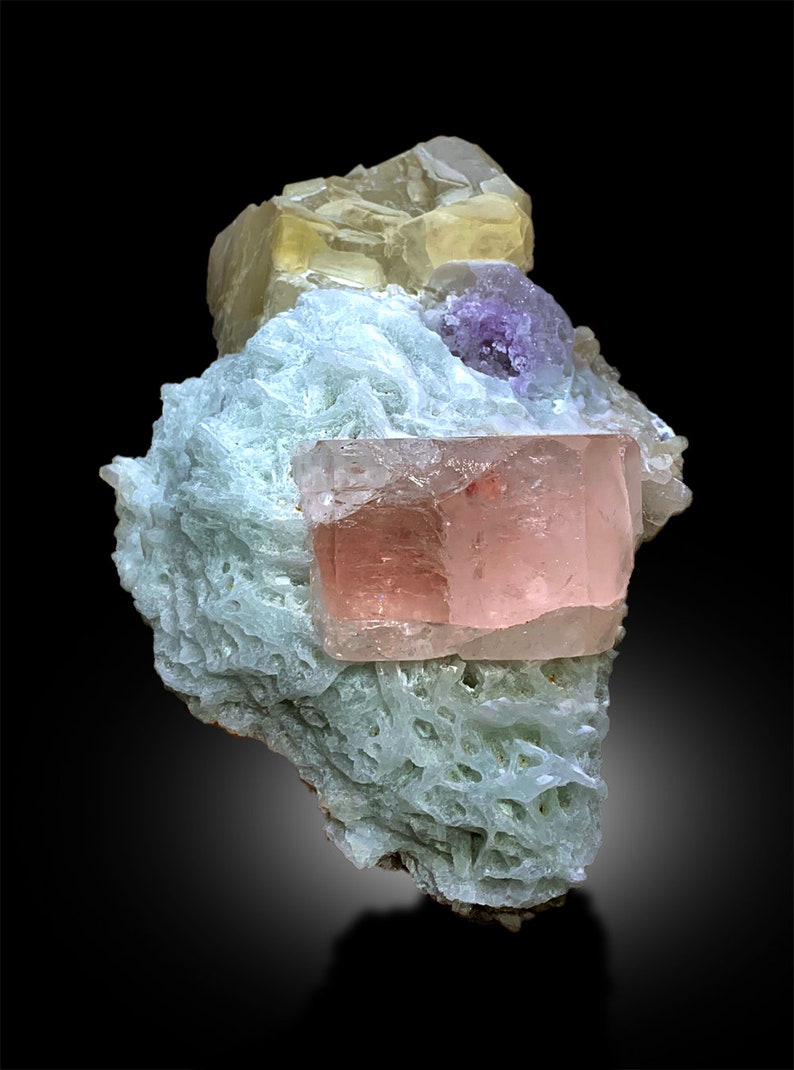 Pink Morganite With Pollucite and Quartz Morganite Specimen | Etsy