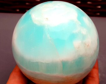 Carribean Calcite Sphere Ball Blue Calcite Gemstone Crystal | Etsy