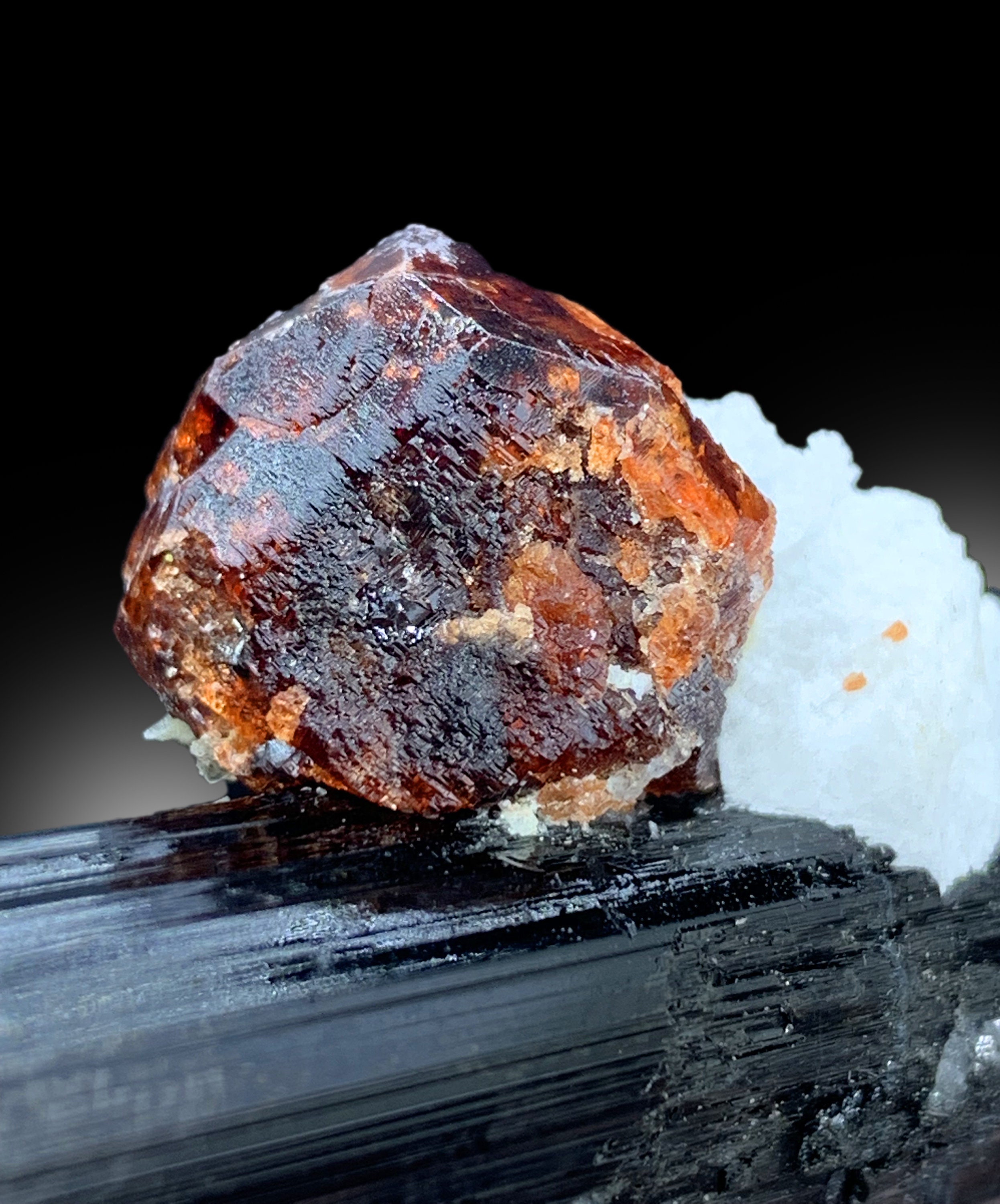 Red Garnet on Schorl, Mica and Feldspar From Skardu Pakistan - 35 Gram ...