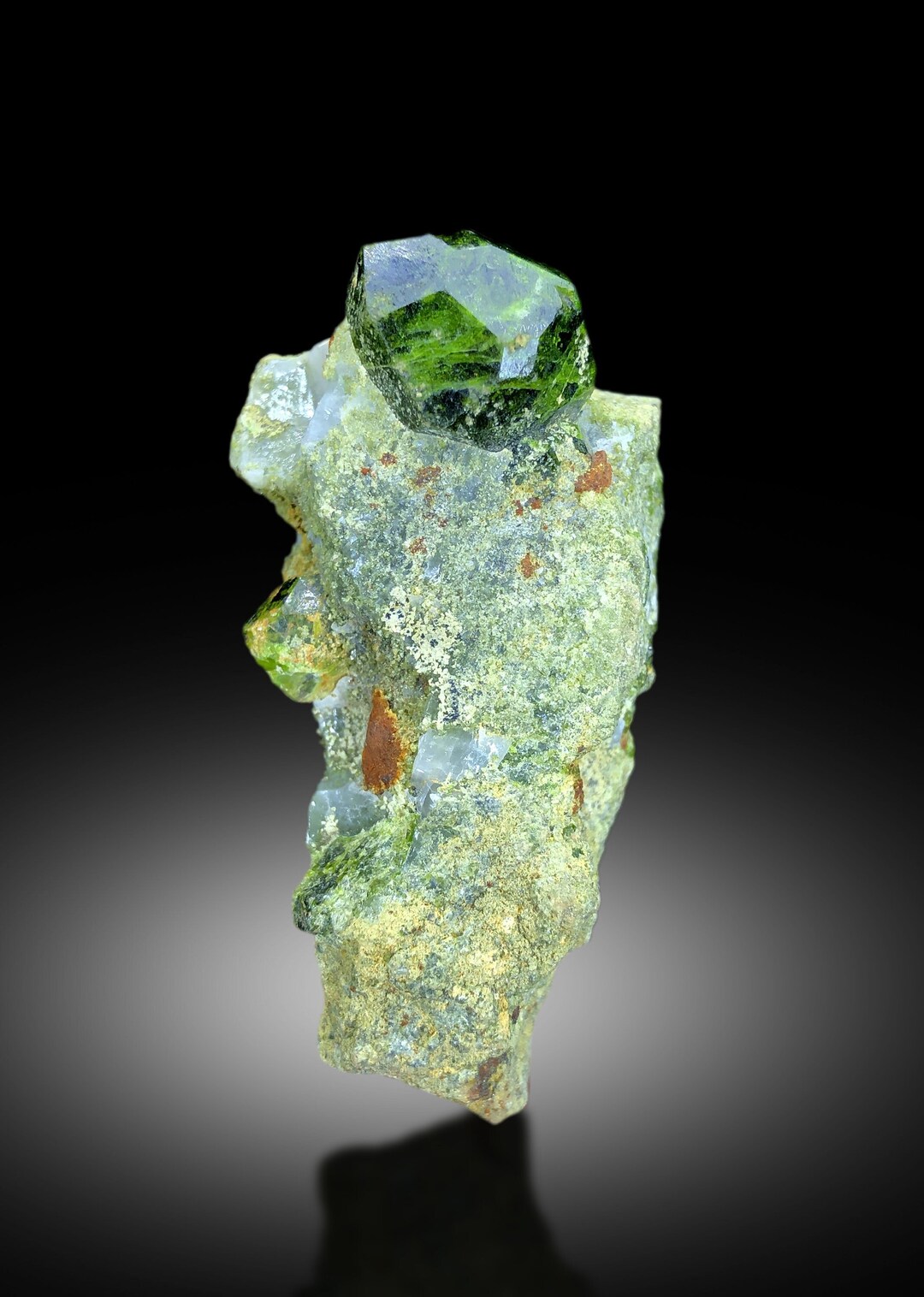Lush Green Demantoid Garnet on Matrix, Raw Mineral, Garnet Crystals ...
