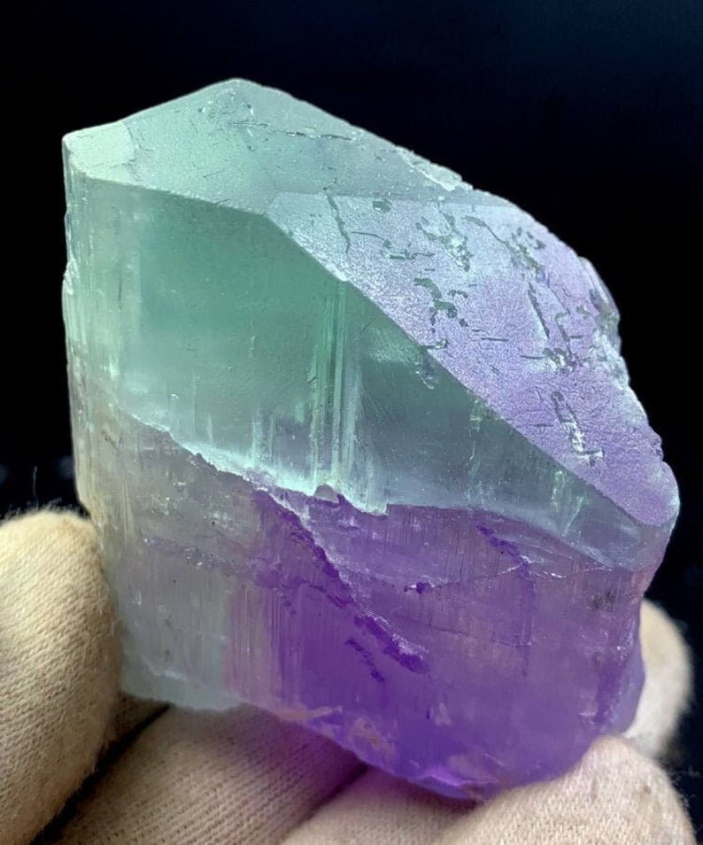 Natural Bicolor Kunzite Crystal Kunzite Stone Spodumene - Etsy