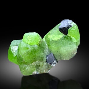 Lush Green Peridot With Magnetite, Peridot Crystals, Raw Mineral ...