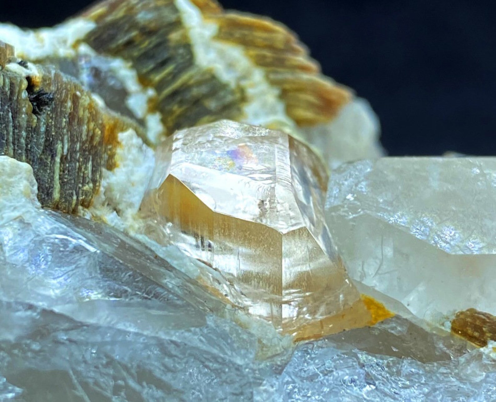 Natural Topaz With Quartz Crystals and Mica Mineral Specimen - Etsy