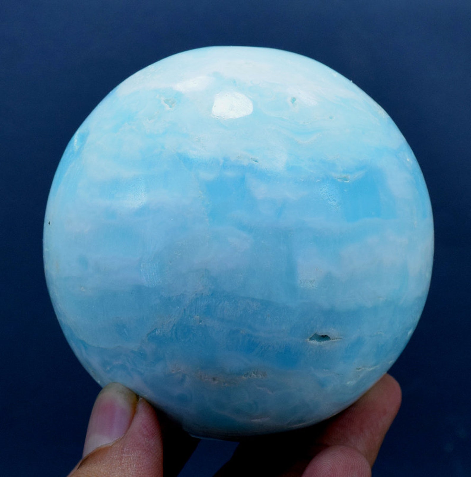 Carribean Calcite Sphere Ball Blue Calcite Gemstone Blue - Etsy