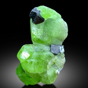 Lush Green Peridot With Magnetite, Peridot Crystals, Raw Mineral ...