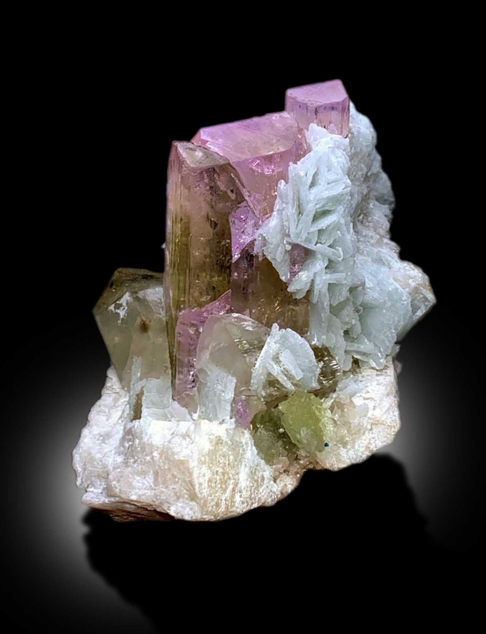 Kunzite Specimen With Quartz and Clevlandite Albite Bicolor - Etsy