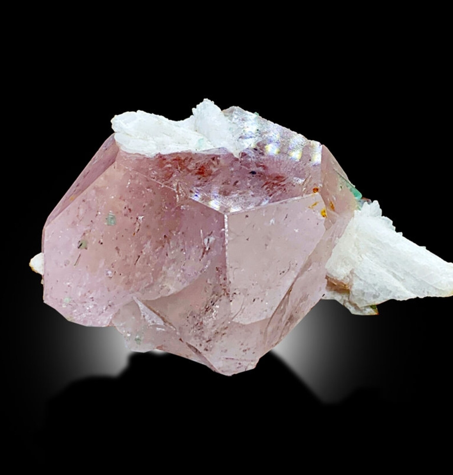 Pink Morganite With Green Tourmalines and Albite Morganite - Etsy