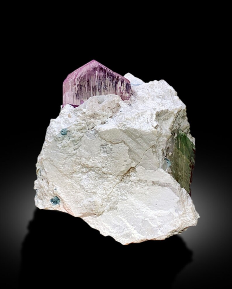 Pink Kunzite Specimen, Pink Kunzite Crystal on Matrix, Natural Kunzite ...