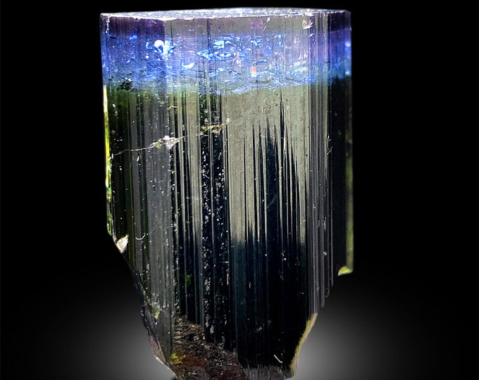 Blue Cap Tourmaline Crystal, Purple Cap Tourmaline, Tricolor Tourmaline ...