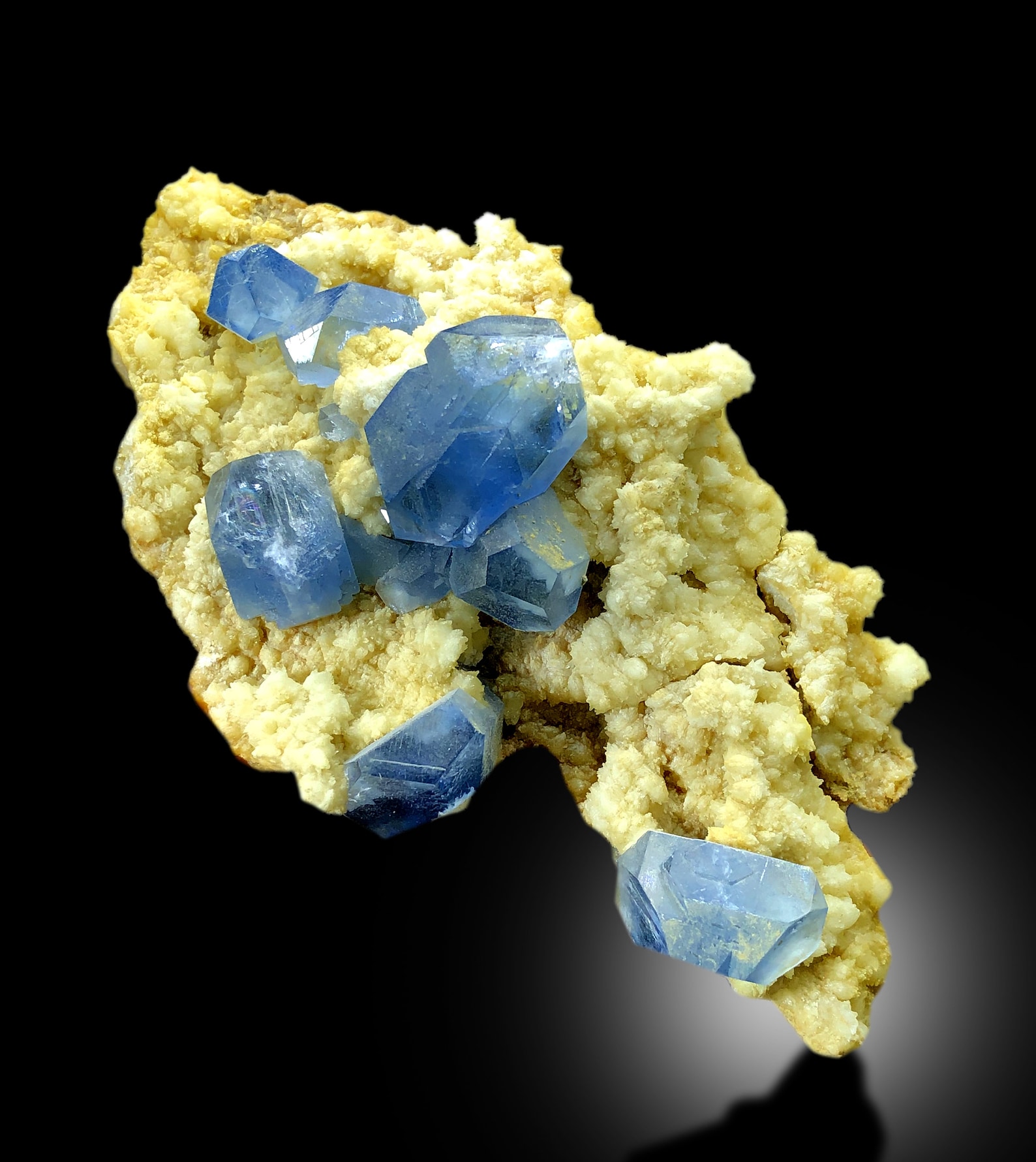 Terminated Blue Celestine Crystals Cluster With Calcite - Etsy