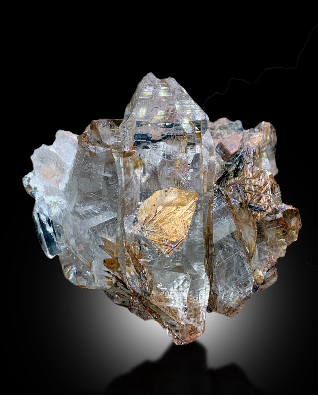 Sagenite on Quartz, Sagenite Rutile, Sagenite With Siderite, Lattice ...