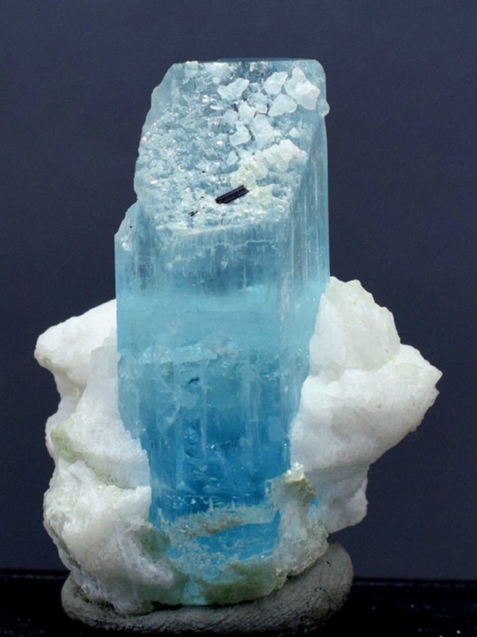 Aquamarine Crystal Blue Aquamarine with Feldspar Specimen | Etsy