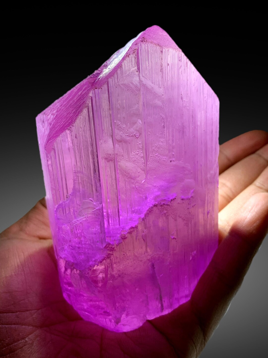 Top Grade Kunzite Crystal, Deep Pink Color Kunzite Crystal, Natural ...