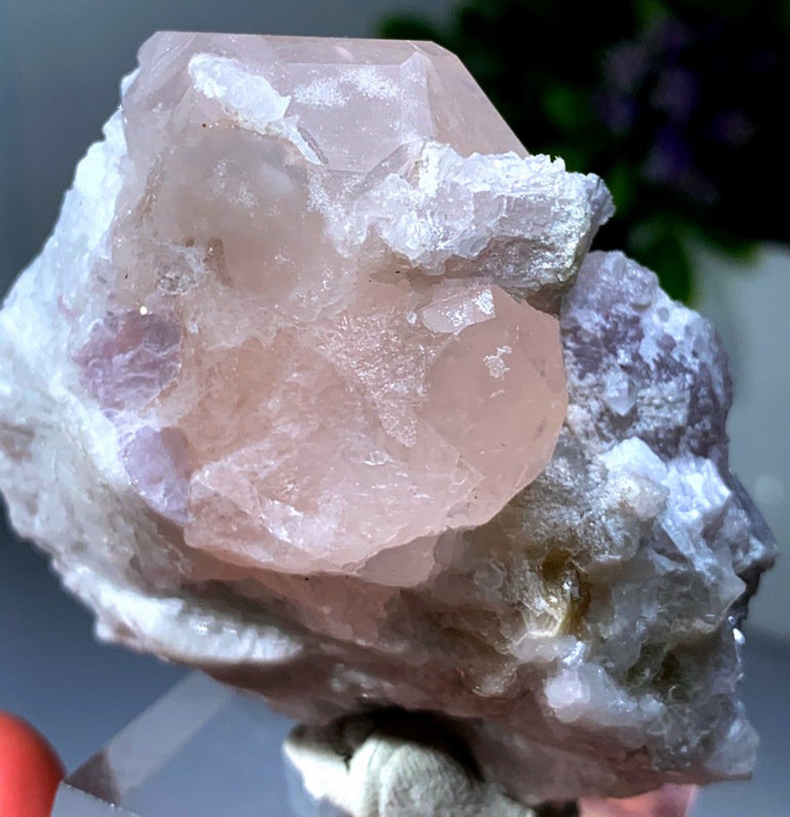 Morganite Specimen , Natural Morganite Crystal With Lepidloite From ...