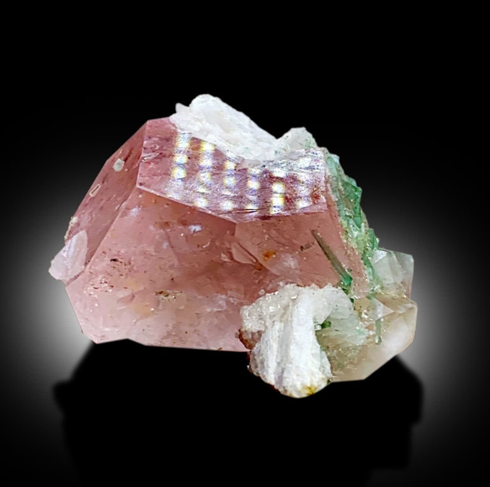 Pink Morganite With Green Tourmalines and Albite Morganite - Etsy