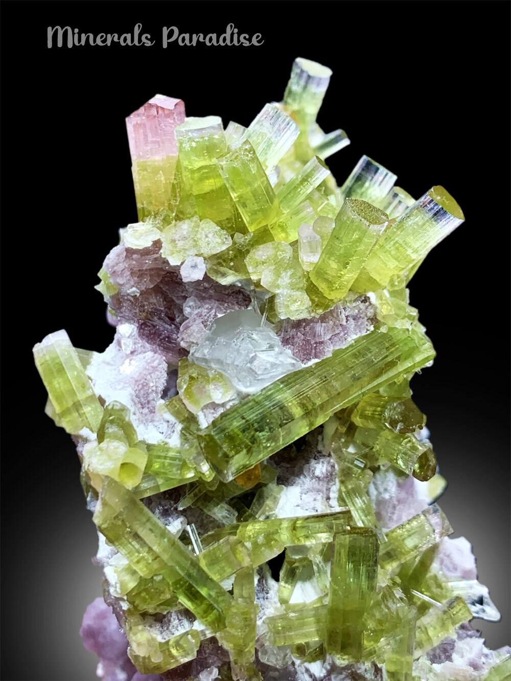 Watermelon Tourmaline Crystals With Topaz and Pink Lepidolite - Etsy